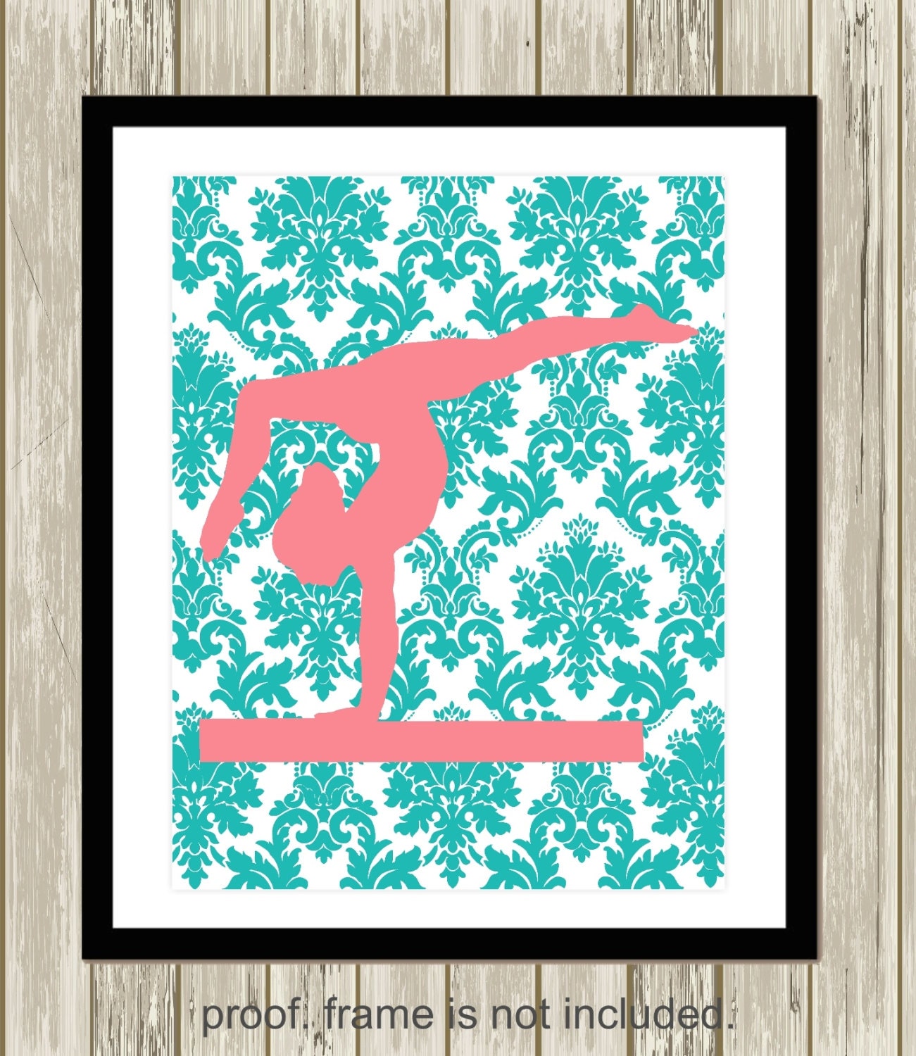 Gymnastics wall art girl gymnast tumbling teen girl wall | Etsy