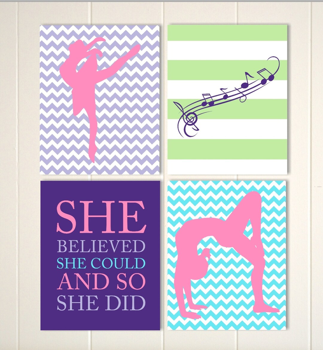 Ballerina Wall Art, Dance Room Decor, Tumbling, Gymnastics, Gymnast ...