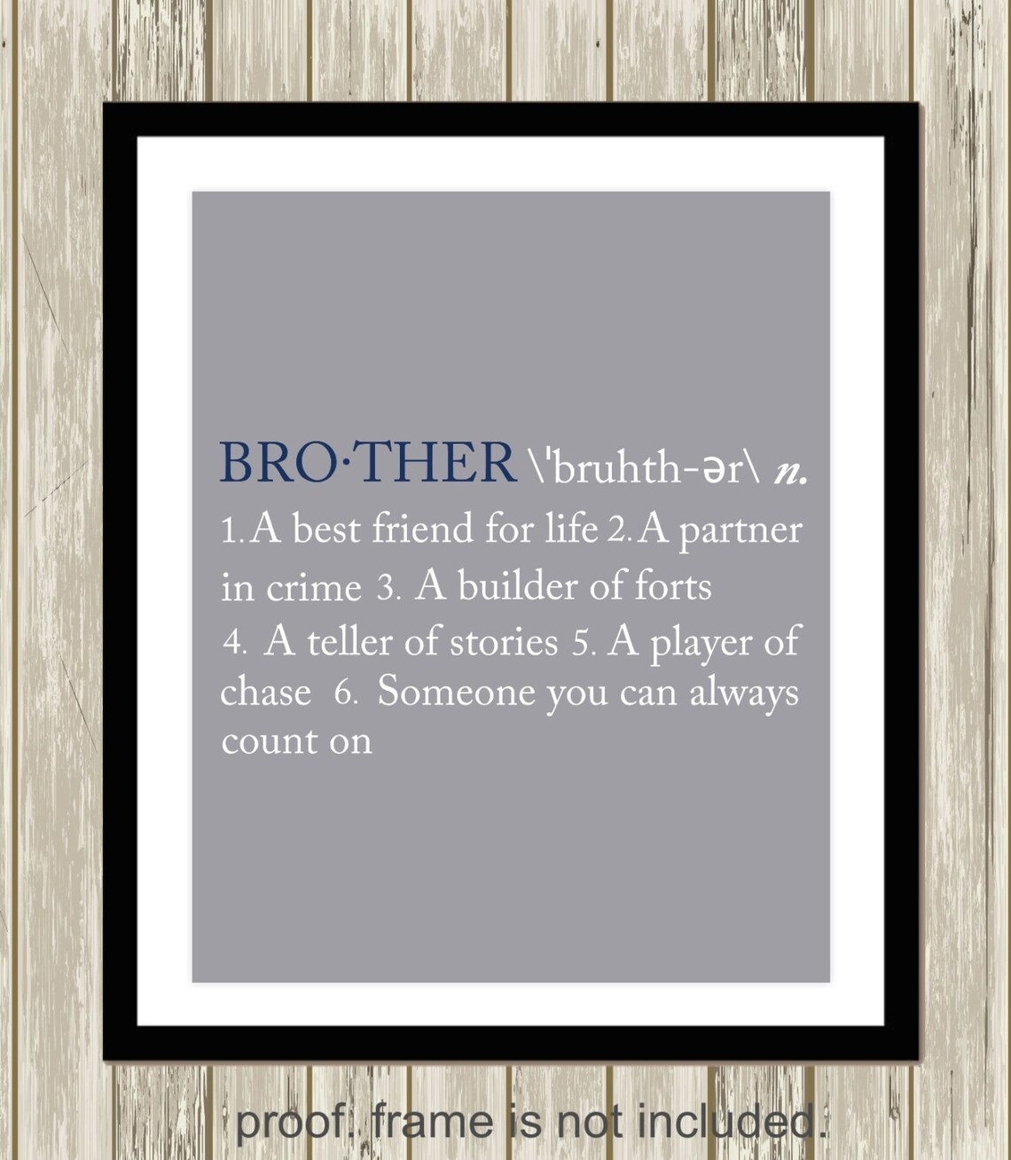 Brother Definition Brothers Wall Art Sisters Wall Art - Etsy