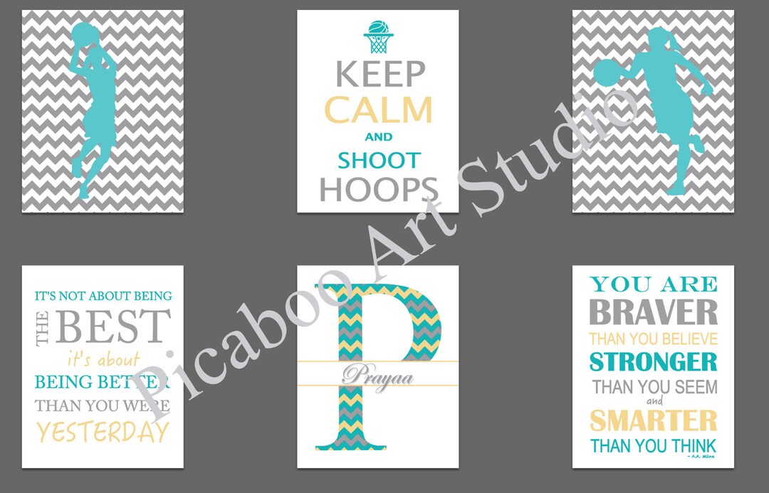 Keep Calm and Shot Hoops Basketball Girl Inspirational Quote - Etsy