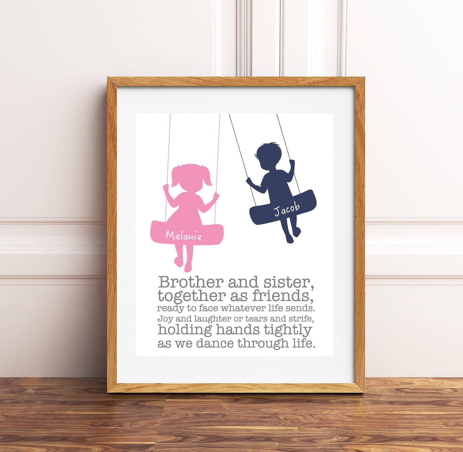 Siblings art print shared kids room decor playroom wall art | Etsy