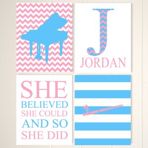 Musical Instrument Wall Art, Flute Wall Art, Piano Wall Art, Girls Art ...