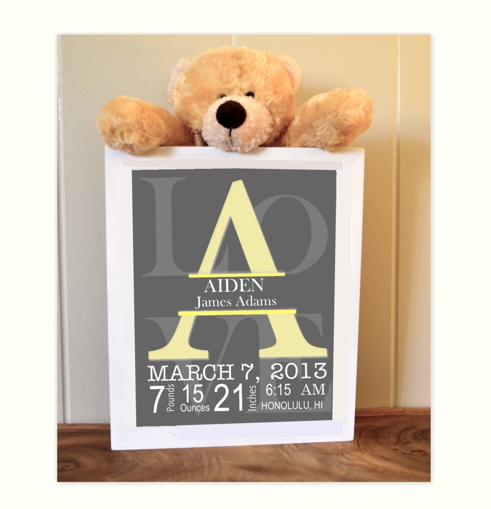 Baby Boy Nursery Nursery Monogram Art Nursery Decor Baby - Etsy