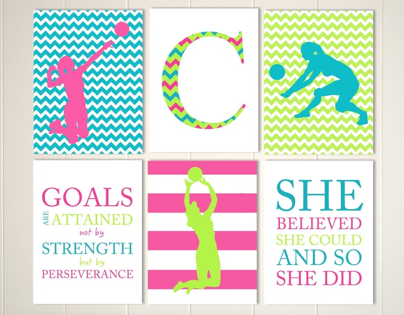 Girl volleyball player volleyball room decor Inspirational | Etsy