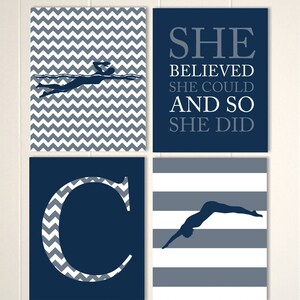 Swimmer Wall Art, Backstroke, Butterfly Swimmer, Girl Swimmer, Monogram ...