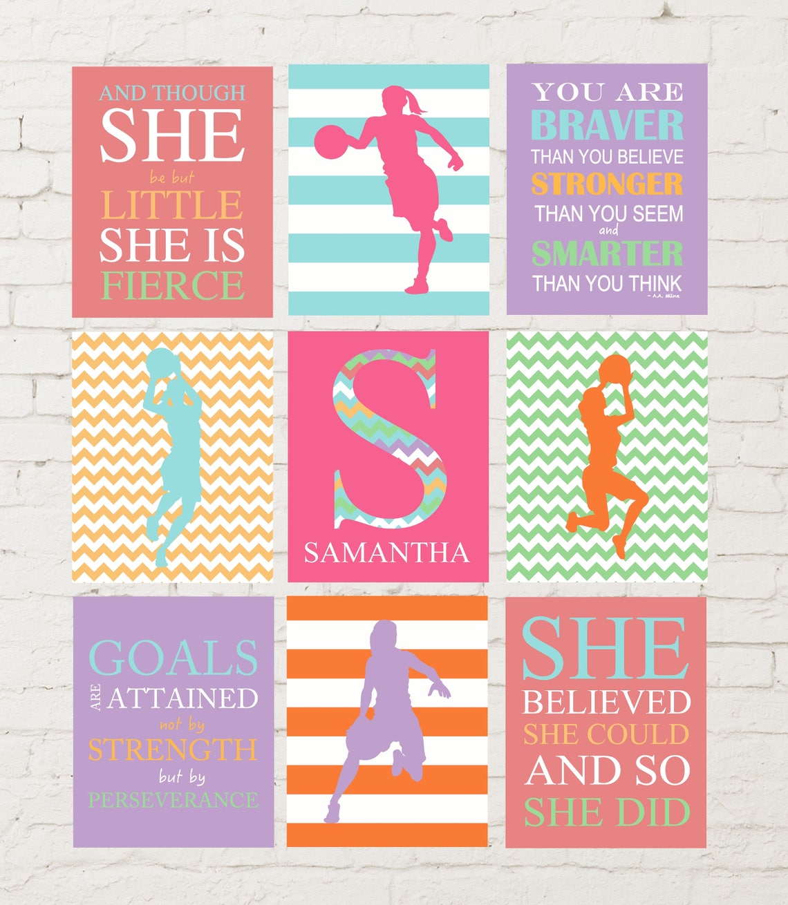 Female Basketball Wall Art Girls Room Decor Gift for Her | Etsy