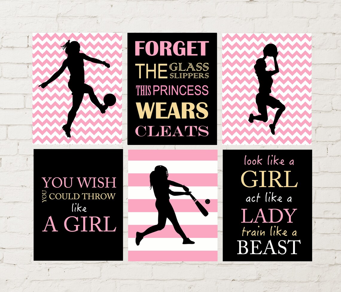 Teen girl room wall decor kids room art basketball girl wall | Etsy