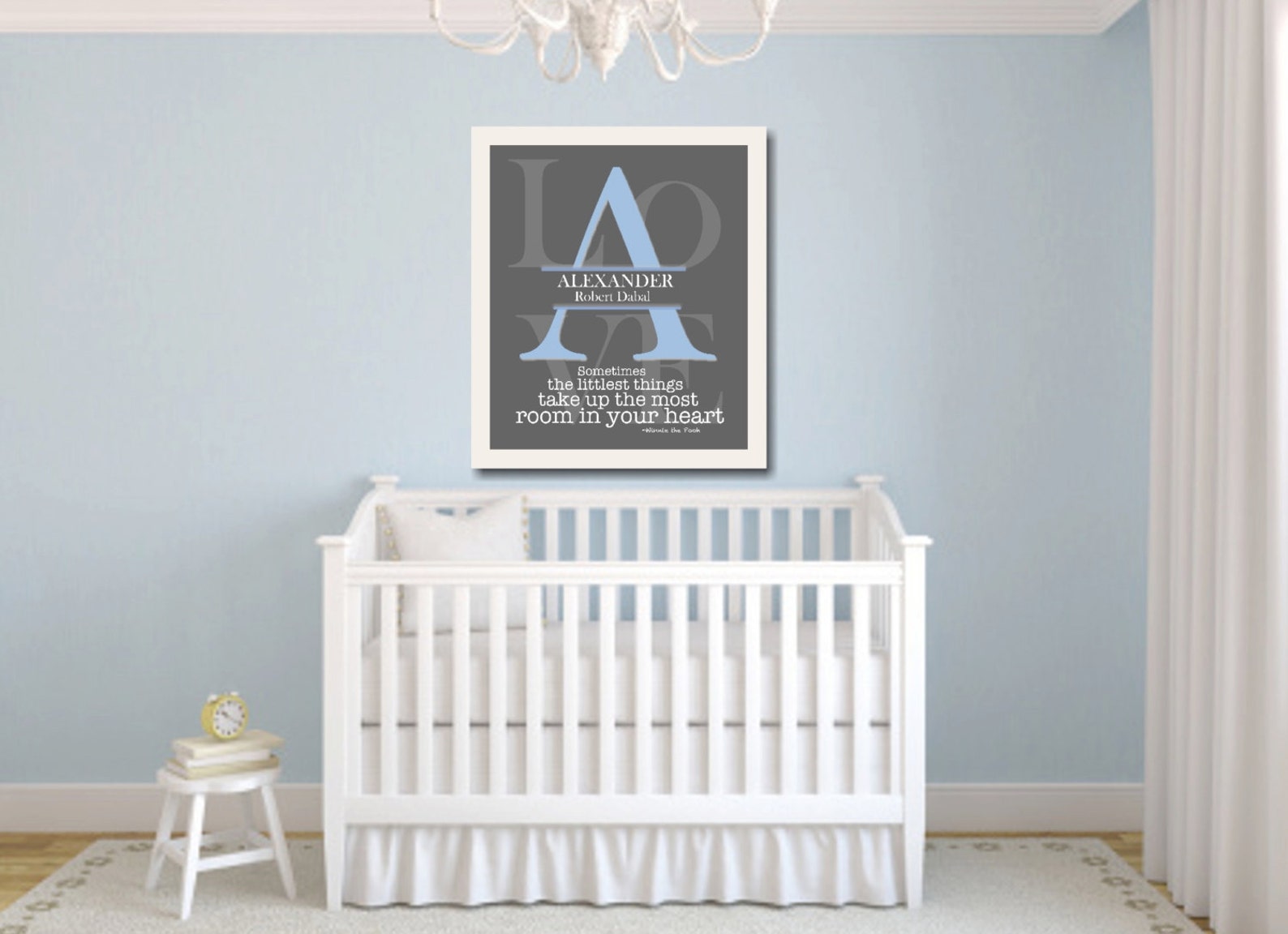Nursery Monogram Art Baby Boy Nursery Nursery Letters Blue - Etsy