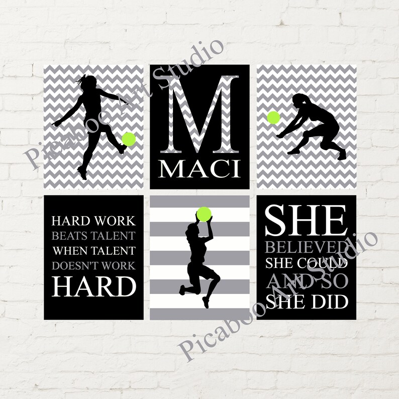 Hard Work Beats Talent She Believed She Could Monogram Art - Etsy