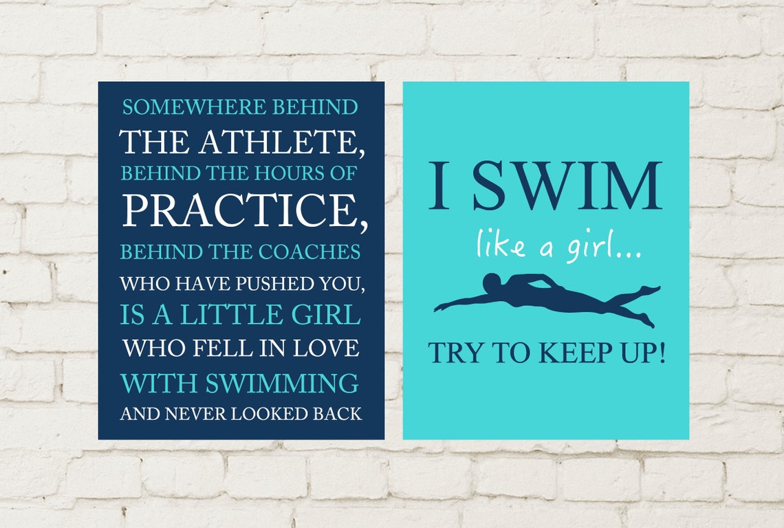 Inspirational Swimmer Art Swimmer Quotes Girls Sports Art - Etsy