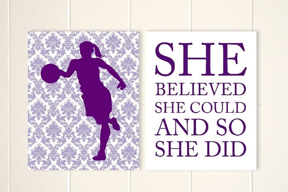 Basketball Art Girls Sports Art Girls Art Girls Room Wall | Etsy