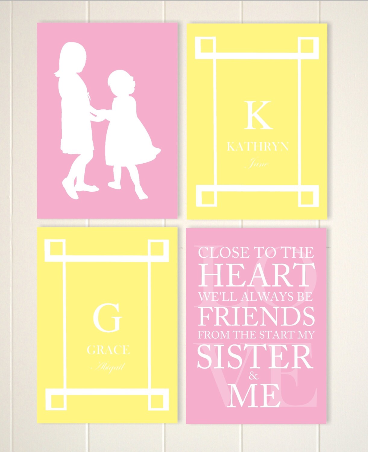 Siblings Art Girls Art Sisters Wall Art Children Wall Art - Etsy