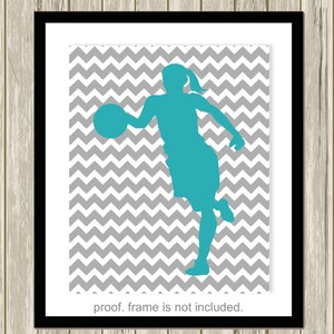 Basketball Girls Wall Art, Female Basketball Player, Girls Room Wall ...