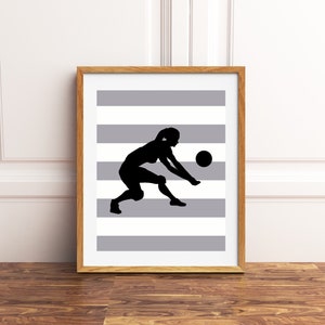 Female Volleyball, Volleyball Art Print, Volleyball Theme Room Decor ...