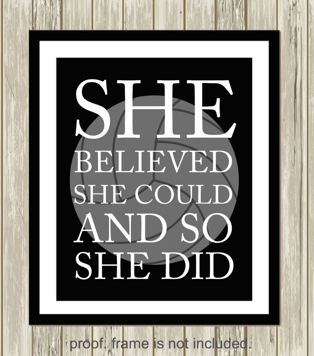 Volleyball Wall Art, Sshe Believed She Could, Gift for Girl, Girls ...
