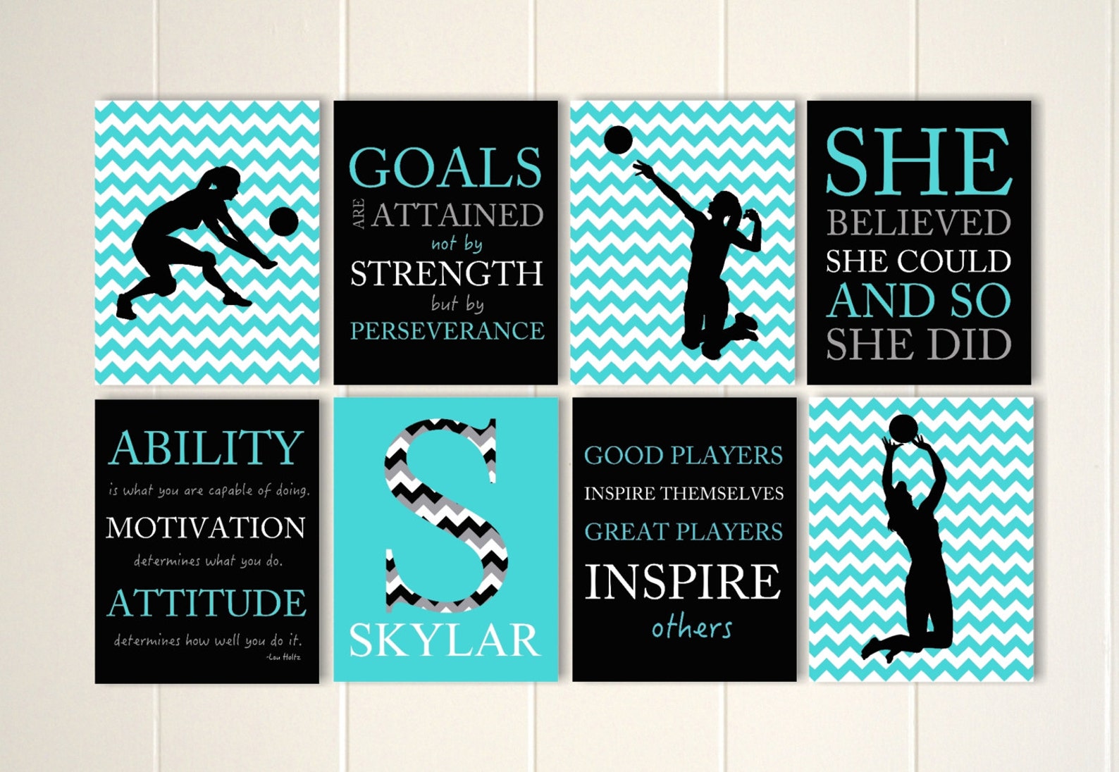 Female Volleyball Volleyball Wall Art Girls Wall Art Teen - Etsy