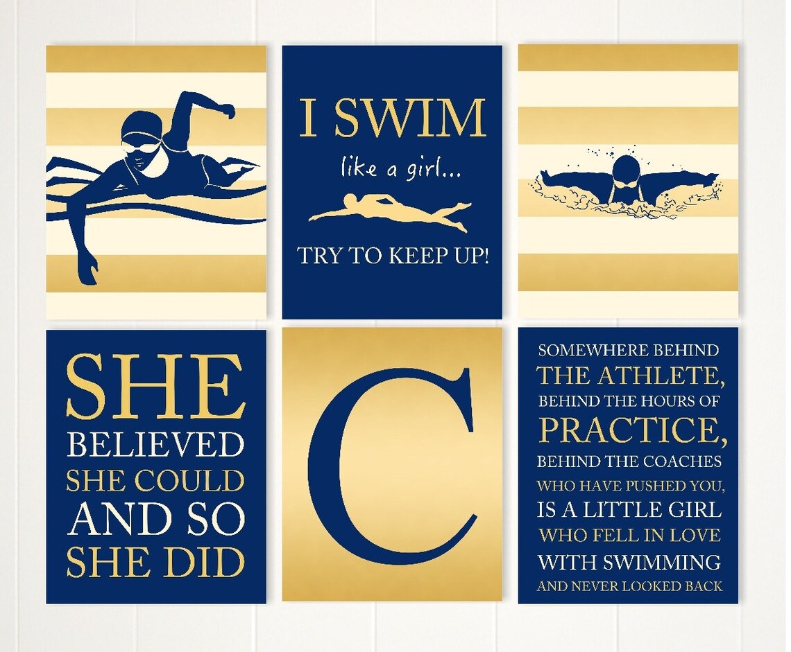 Swimming Art Print Swim Team Swimming Gift Idea Swimmer I | Etsy