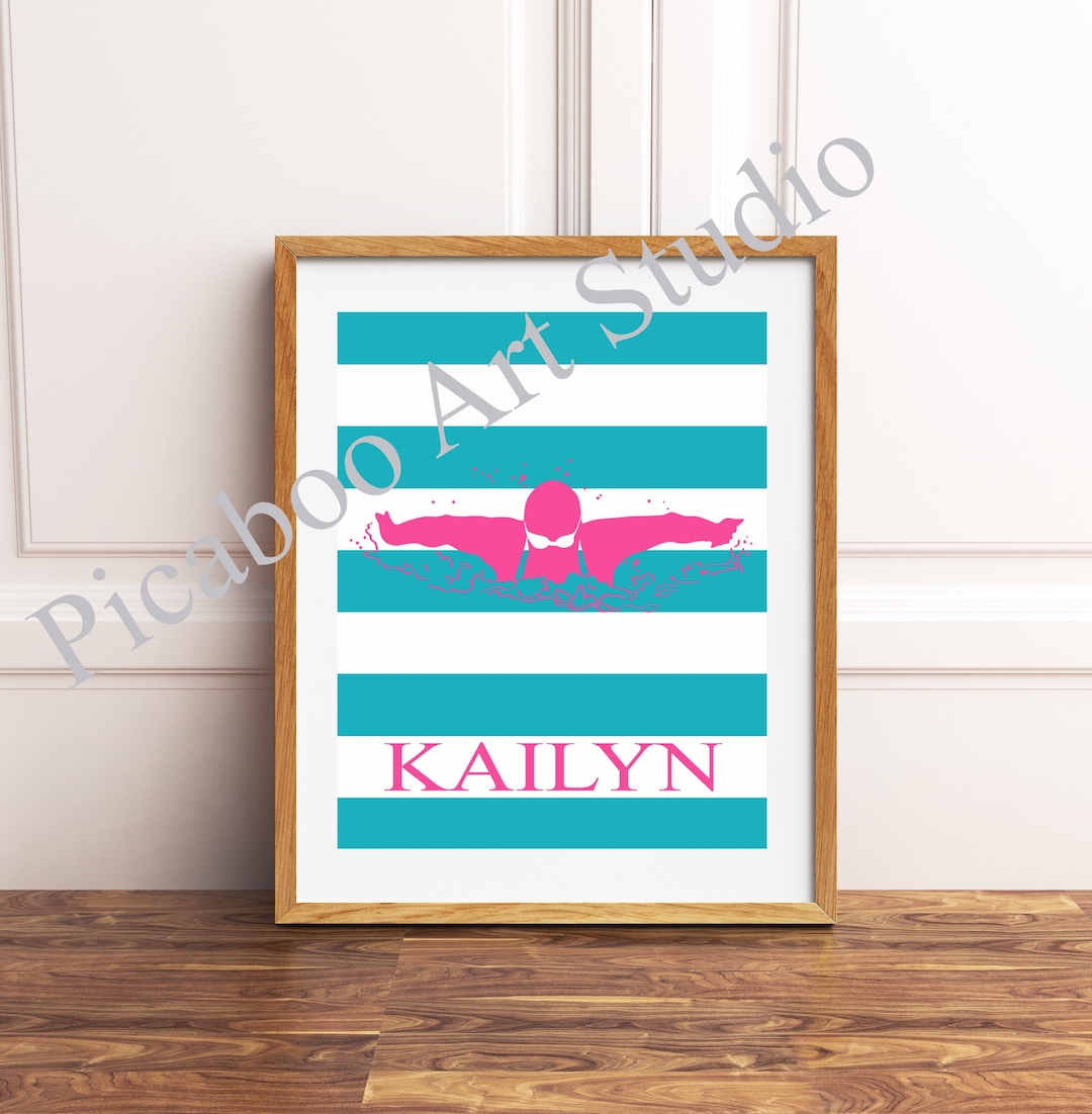 Female Swimmer, Butterfly Swimmer, Swim Team, Swim Wall Art, Swimming ...
