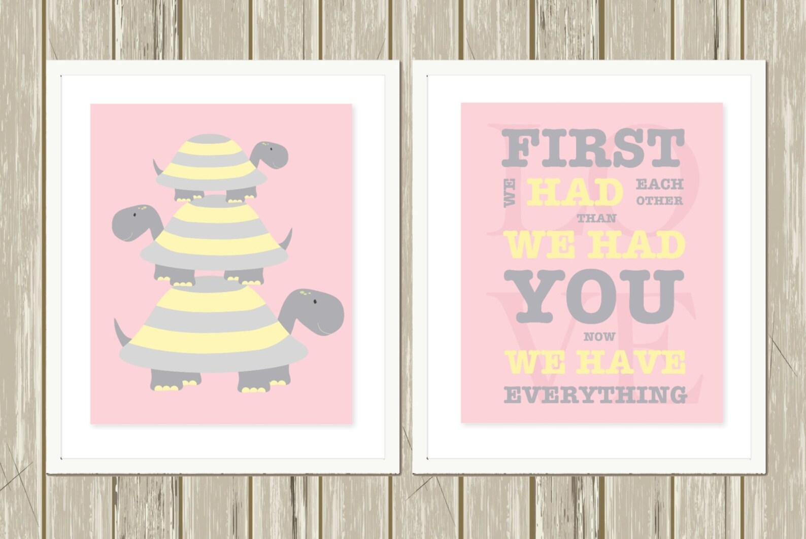 Baby girl nursery art turtle nursery art turtle art First | Etsy