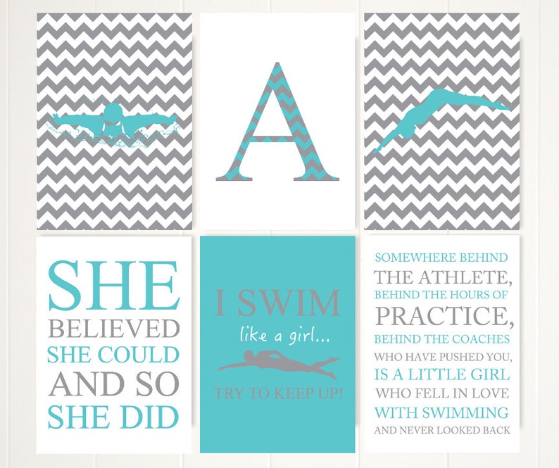 Swim Girl Art Print Girl Swimmer Swimmer Gift Idea Gift for | Etsy