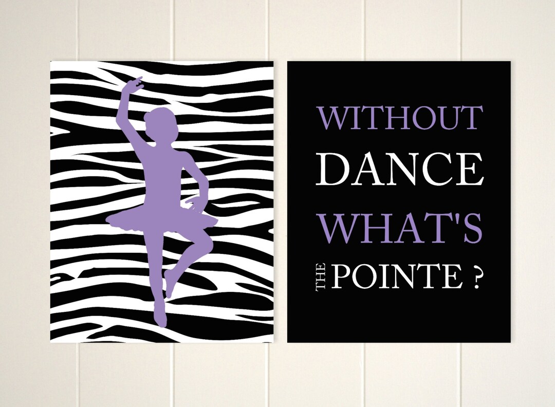 Dance Room Decor, Ballerina Wall Art, Zebra Pattern Room Accent, Dance ...
