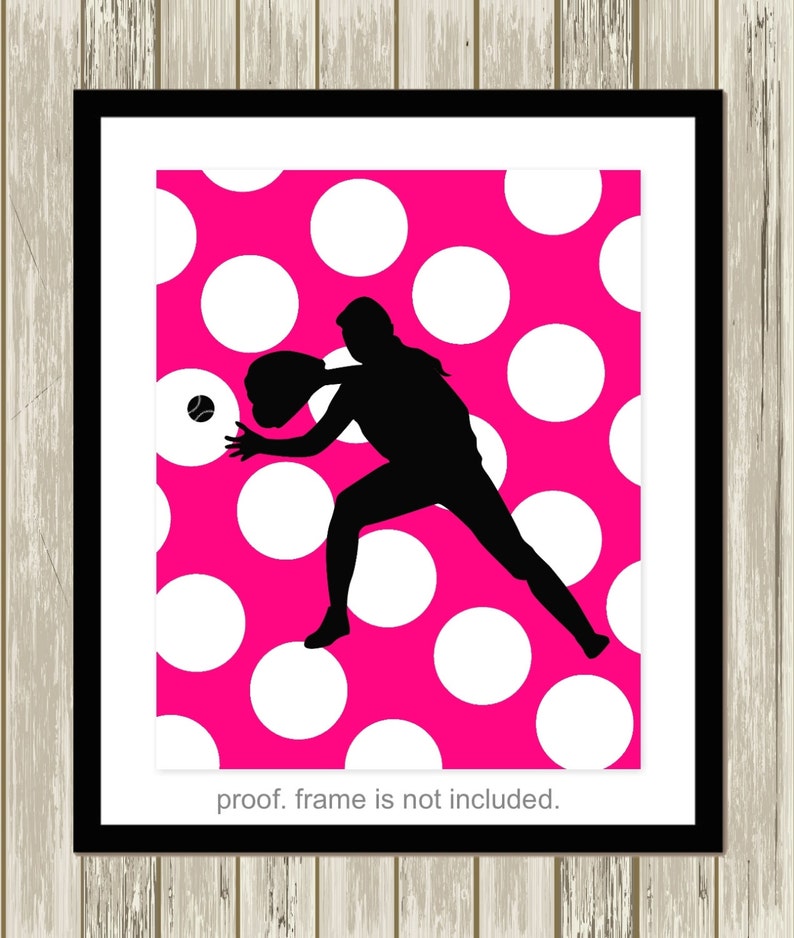 Girls Wall Art Girls Sports Art Softball Pitcher Softball - Etsy