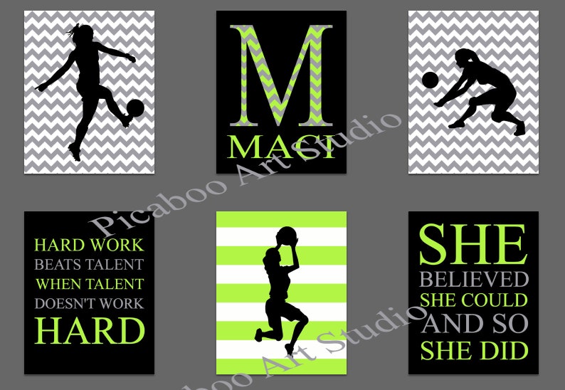 Hard Work Beats Talent She Believed She Could Monogram Art - Etsy