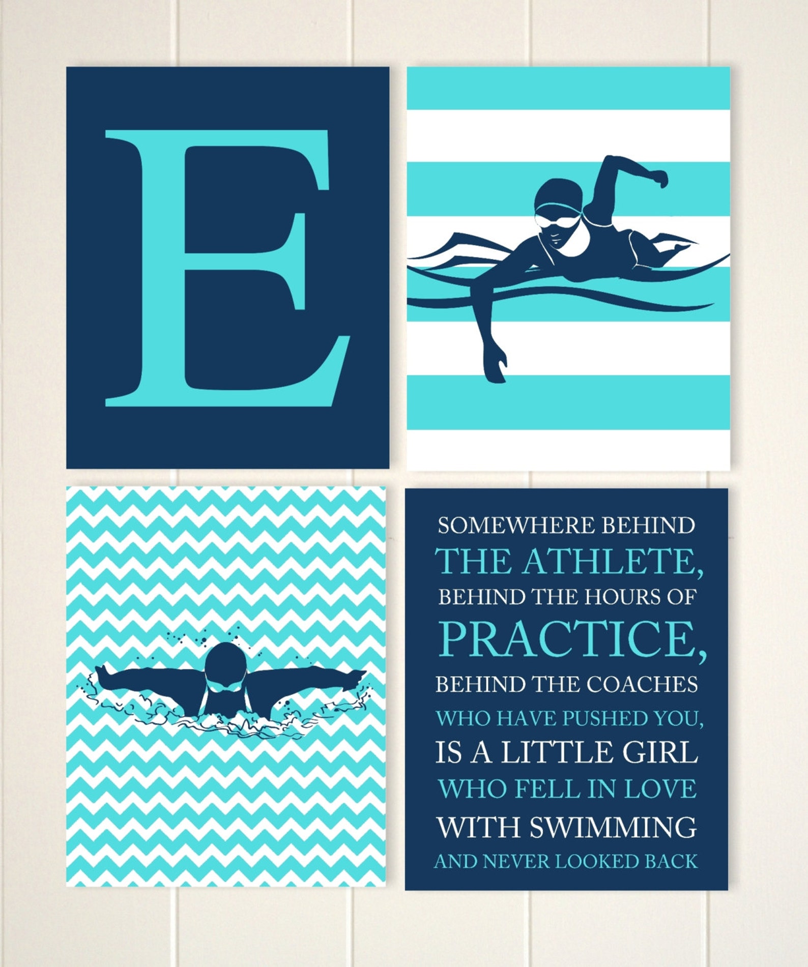 Swimming Monogram Art Girls Gift Idea Girls Wall Art - Etsy Canada