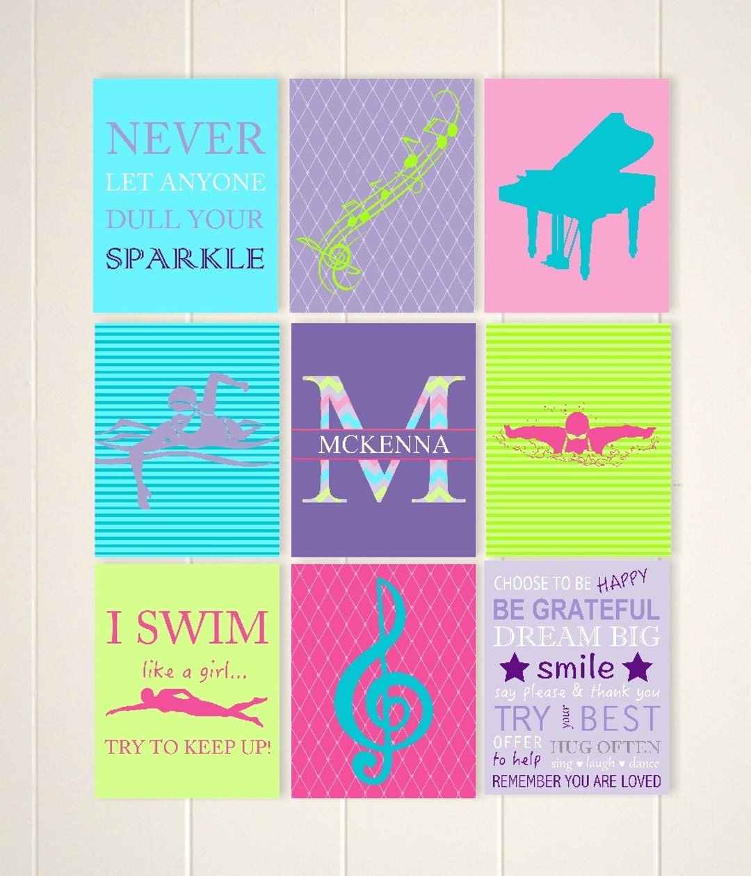 Rainbow Colors Room Decor, Musical Notes Wall Art, Musician Wall Art ...