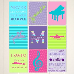 Rainbow Colors Room Decor, Musical Notes Wall Art, Musician Wall Art ...