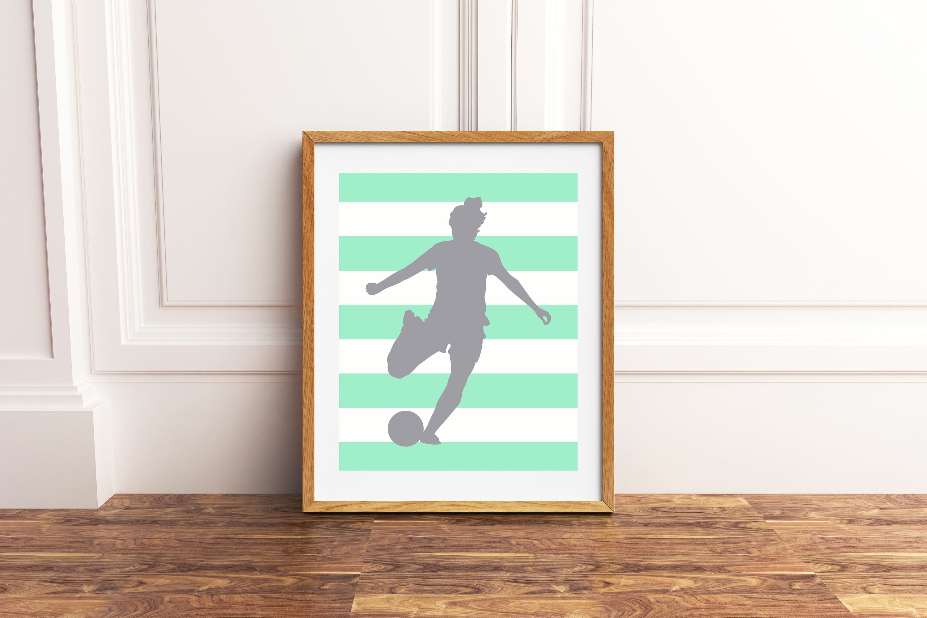 Female soccer art soccer room decor teen girl wall art | Etsy