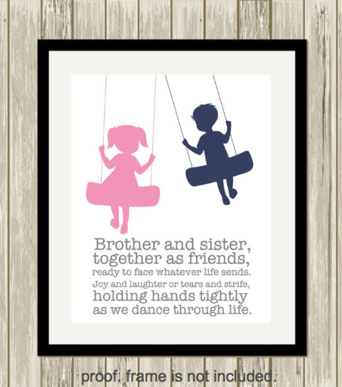 Sister Brother Siblings Art Shared Spaces Wall Art Playroom - Etsy