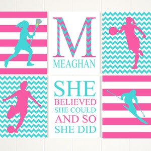 Sports Theme Room Decor, Girl Athlete Gift Idea, Motivational Sports ...