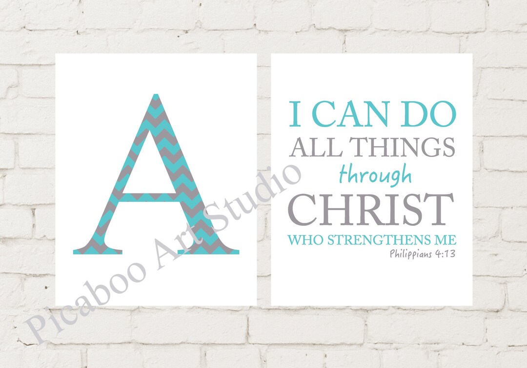 Scripture Wall Art, I Can Do All Things Through Christ, Bible Verse Art ...