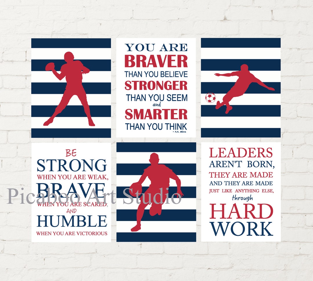 Teen Boy Wall Art Sports Inspired Room Decor Athlete Gift - Etsy