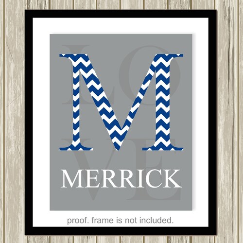Baby Boy Nursery Baby Monogram Wall Art Baby Name Wall - Etsy