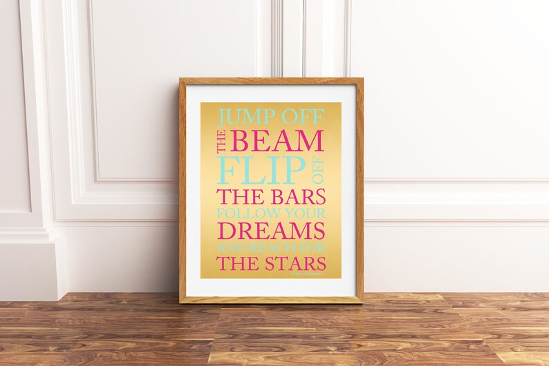 Jump off the Beam Flip off the Bars Gymnastics Inspired Room - Etsy