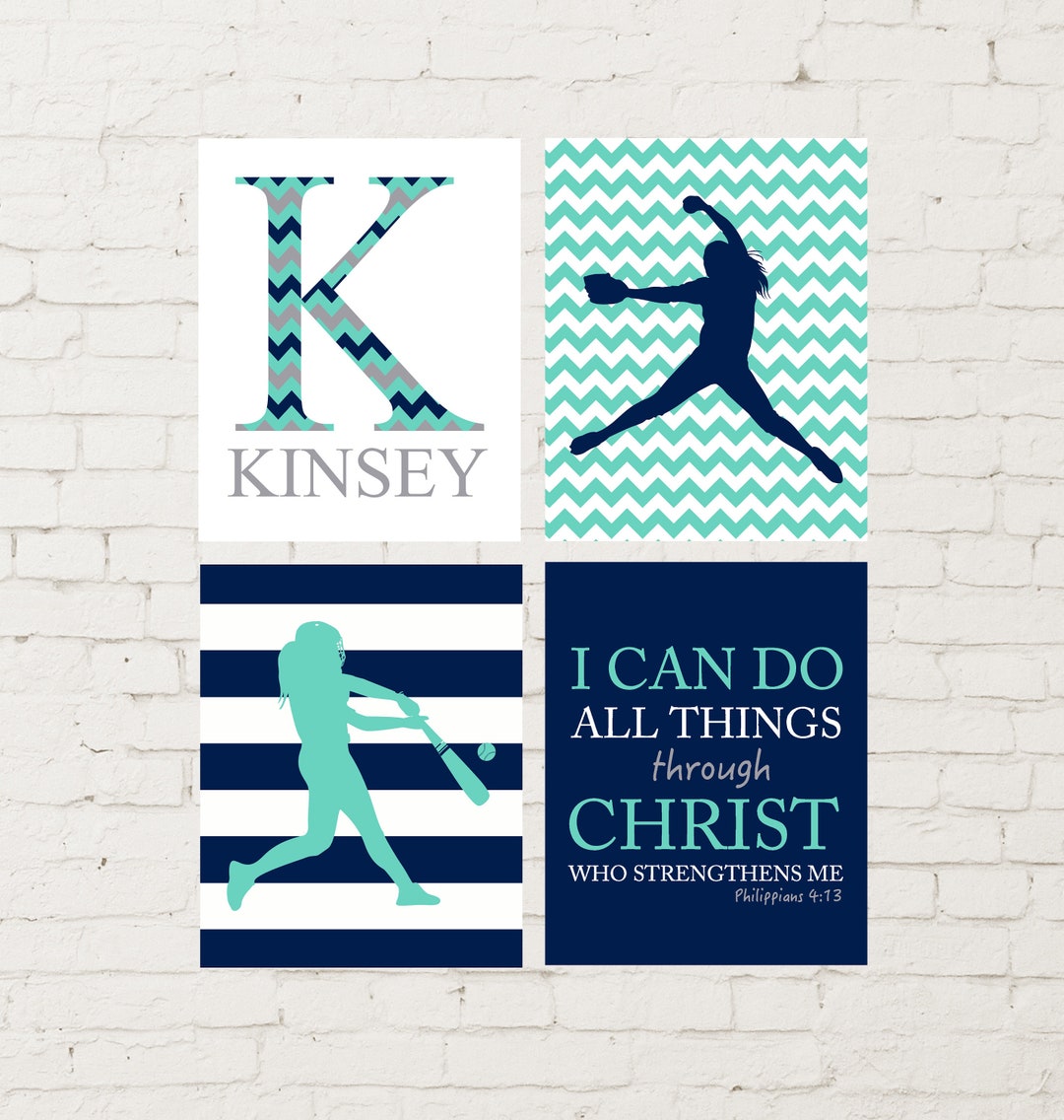 Inspirational Softball Art Sports Theme Room Decor Softball - Etsy
