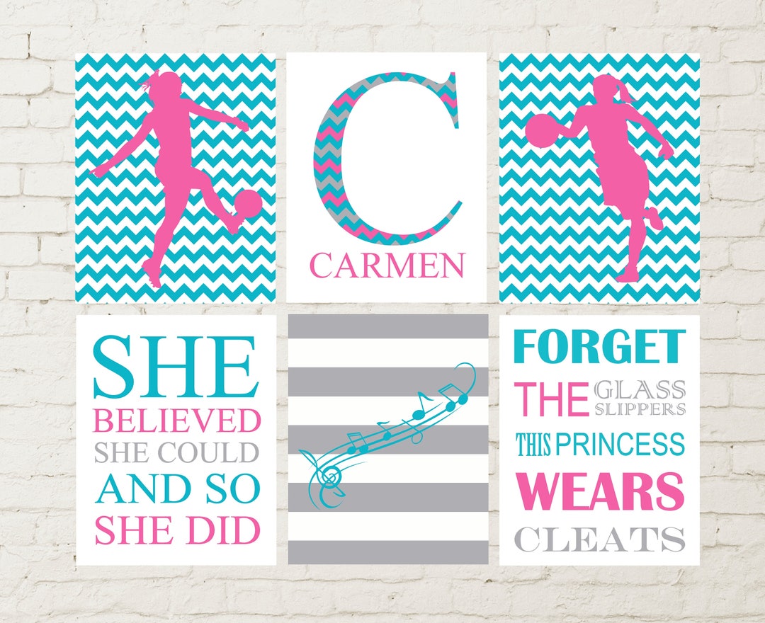 Girls Inspirational Art, Sports Art, Sports Prints, Girls Room Wall Art ...
