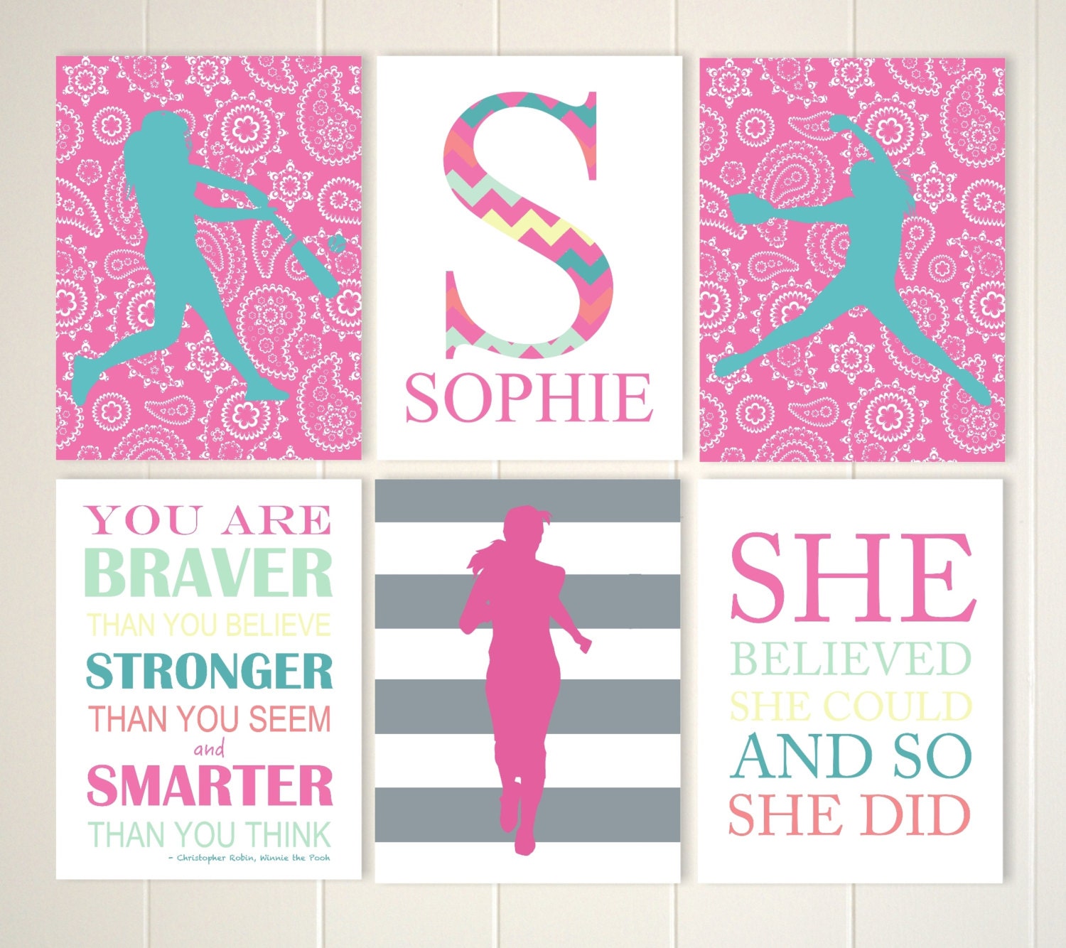 Softball Girl Track Girl Wall Art Runnersoftball Wall Art - Etsy