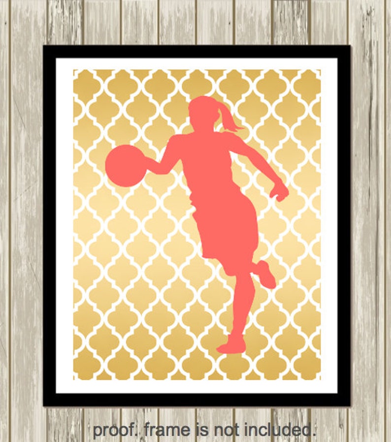 Basketball Room Decor Basketball Player Girls Wall Art | Etsy
