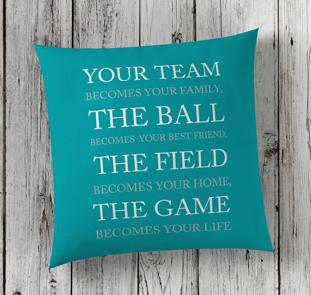 Soccer Gift, Your Team Becomes Your Family, Kids Throw Pillow ...