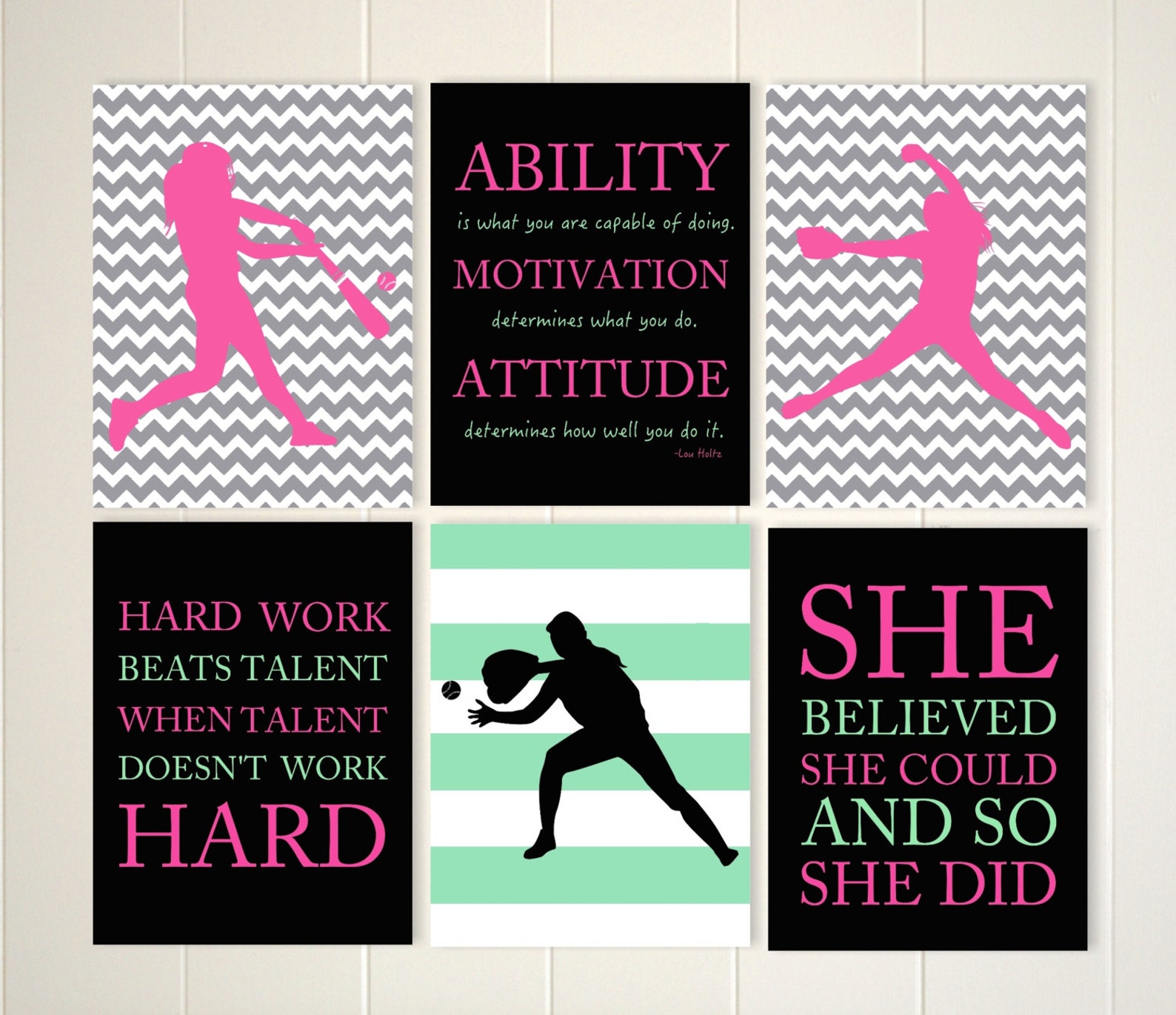 Girls Wall Art Girls Sports Art Softball Pitcher Softball - Etsy