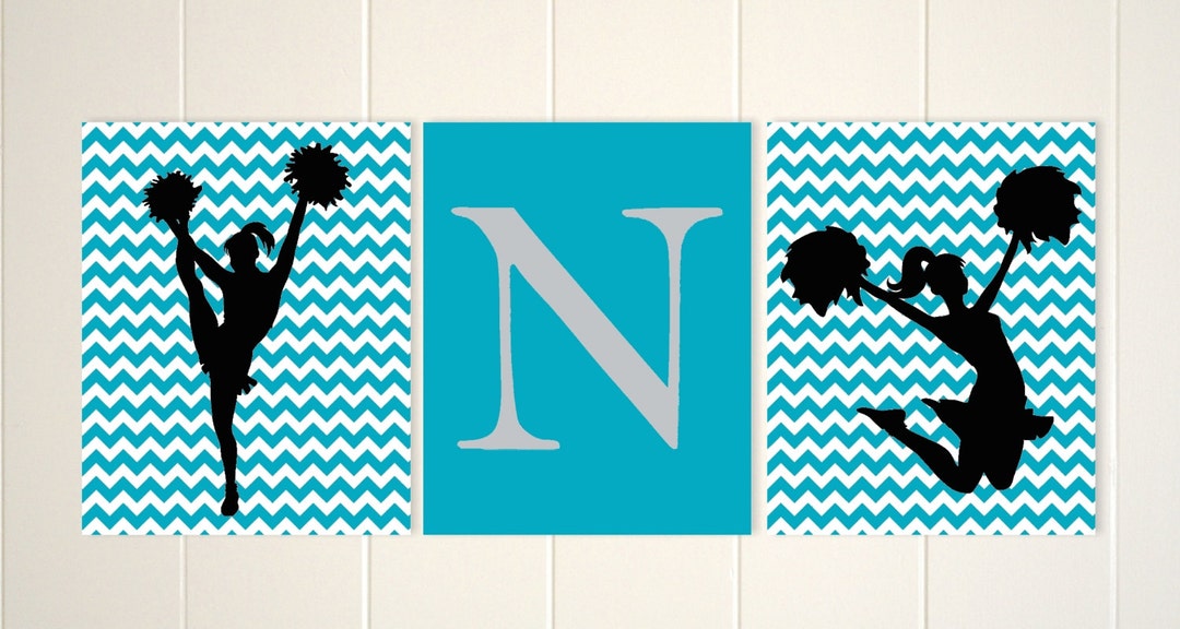 Monogram Girls Art Cheer Leader Wall Art Girls Wall Art - Etsy