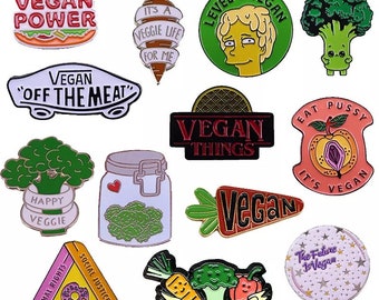 Vegan Enamel Pin | Etsy