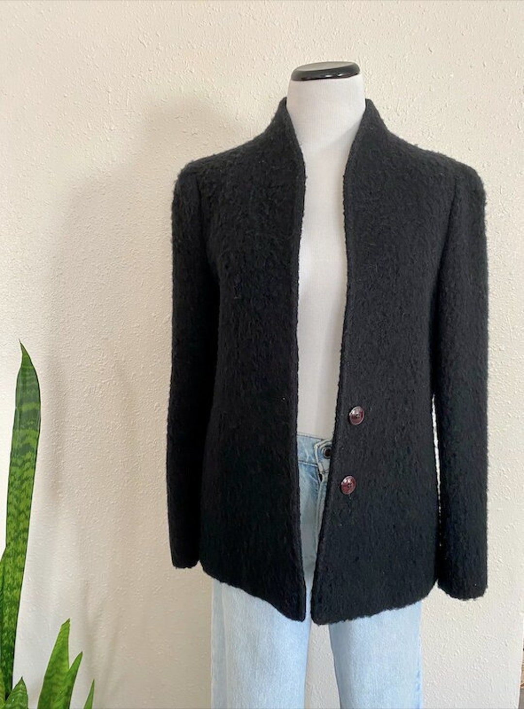 Vintage 1970's/1980's Steven Forstmann Wool Tailored Two Button Top ...