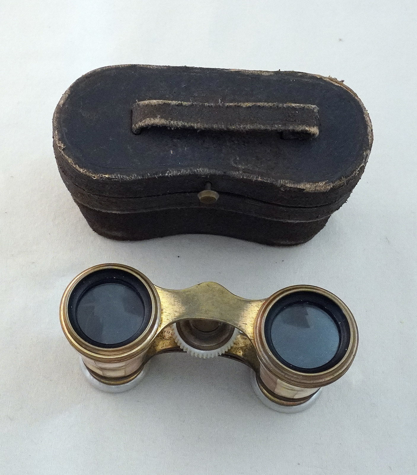 Vintage Chevalier Paris Mother of Peral Opera Glasses W/ Leather Case ...