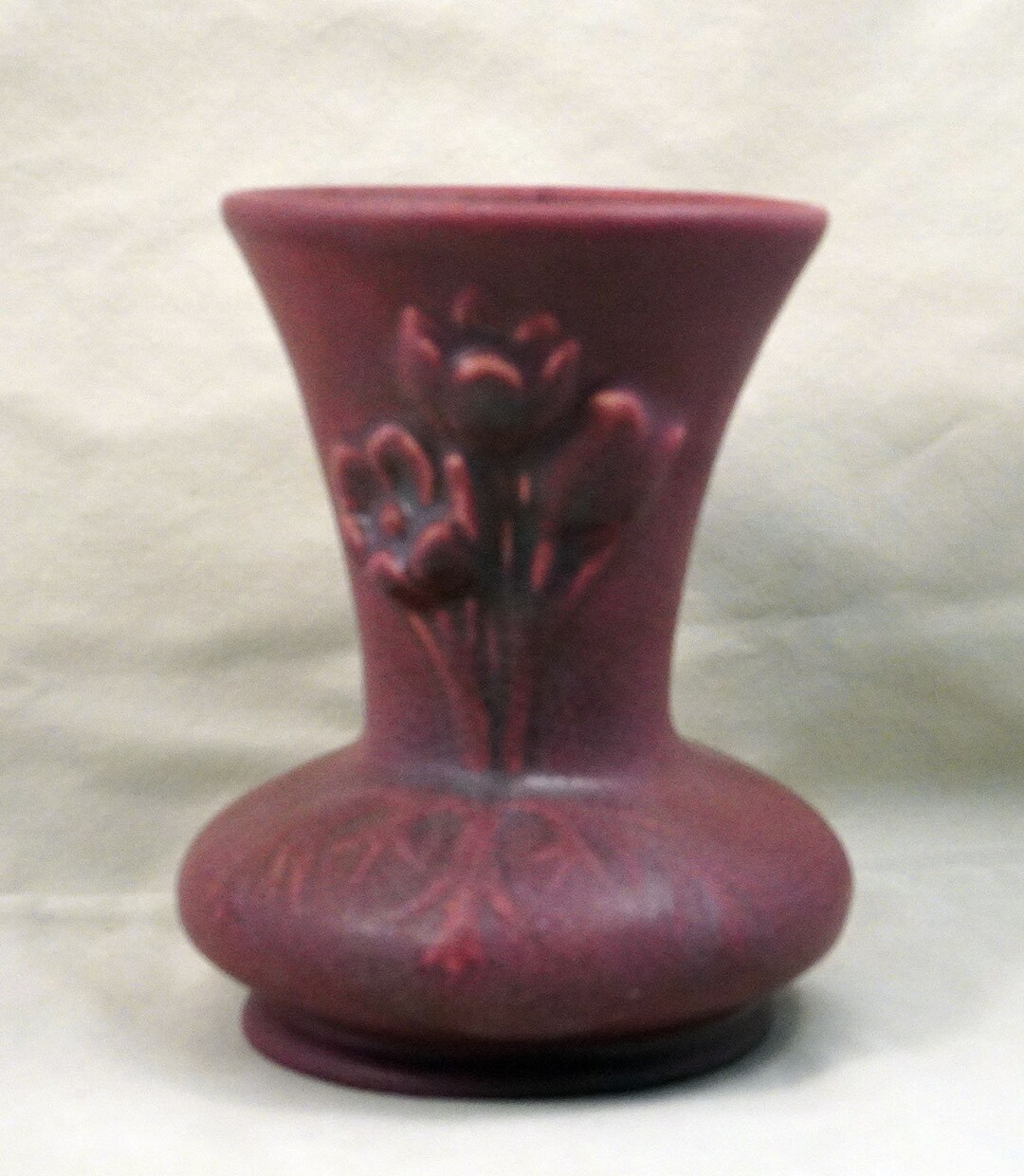 Vintage Van Briggle Pottery Persian Rose 5 Vase With Tulip Decoration ...