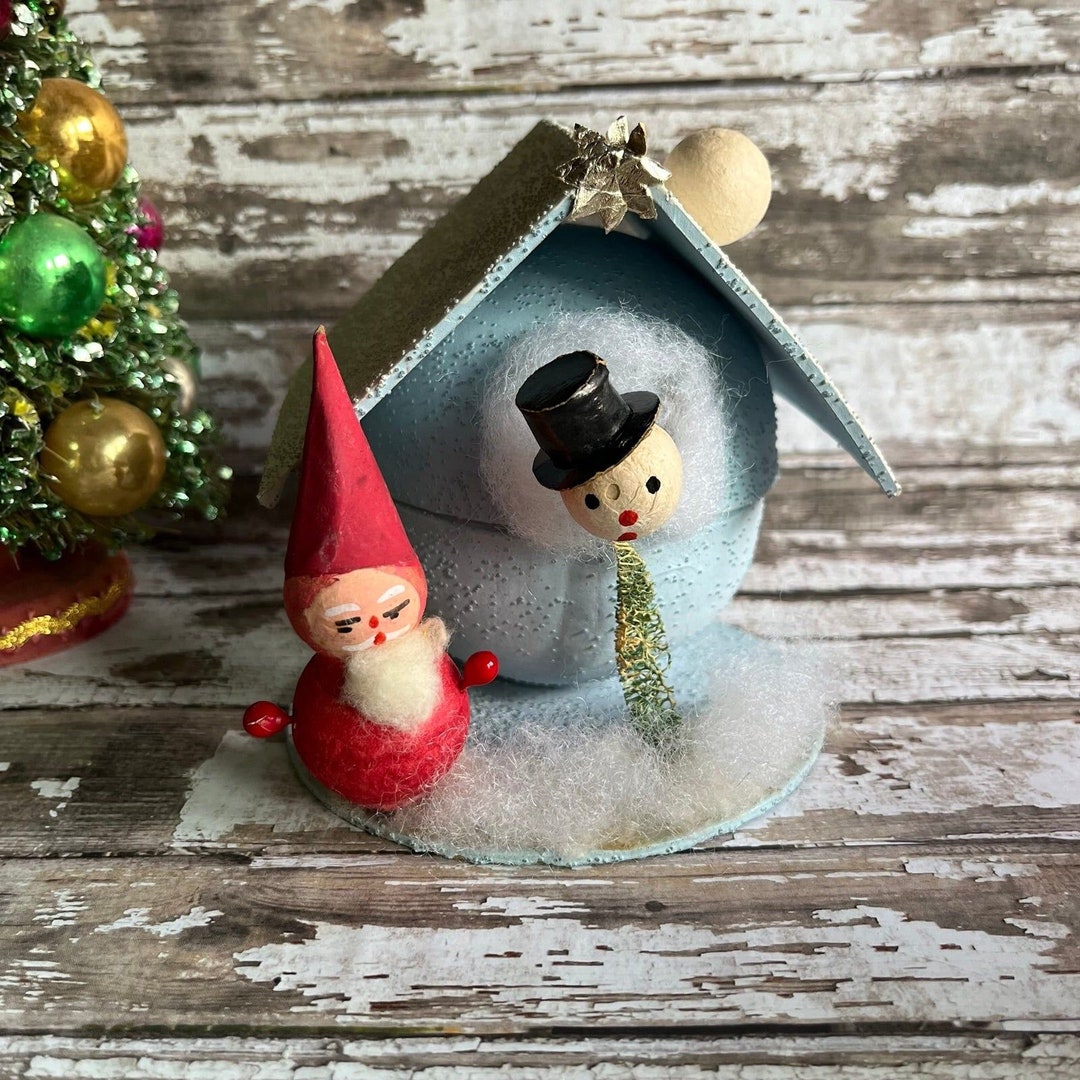 Antique Christmas West German Putz Cardboard House Candy Container - Etsy