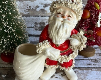 Vintage Napco Spaghetti Trim Santa Planter - Etsy